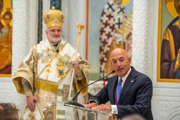 Moving address by Michael Psaros at the Consecration of St. Nicholas ...